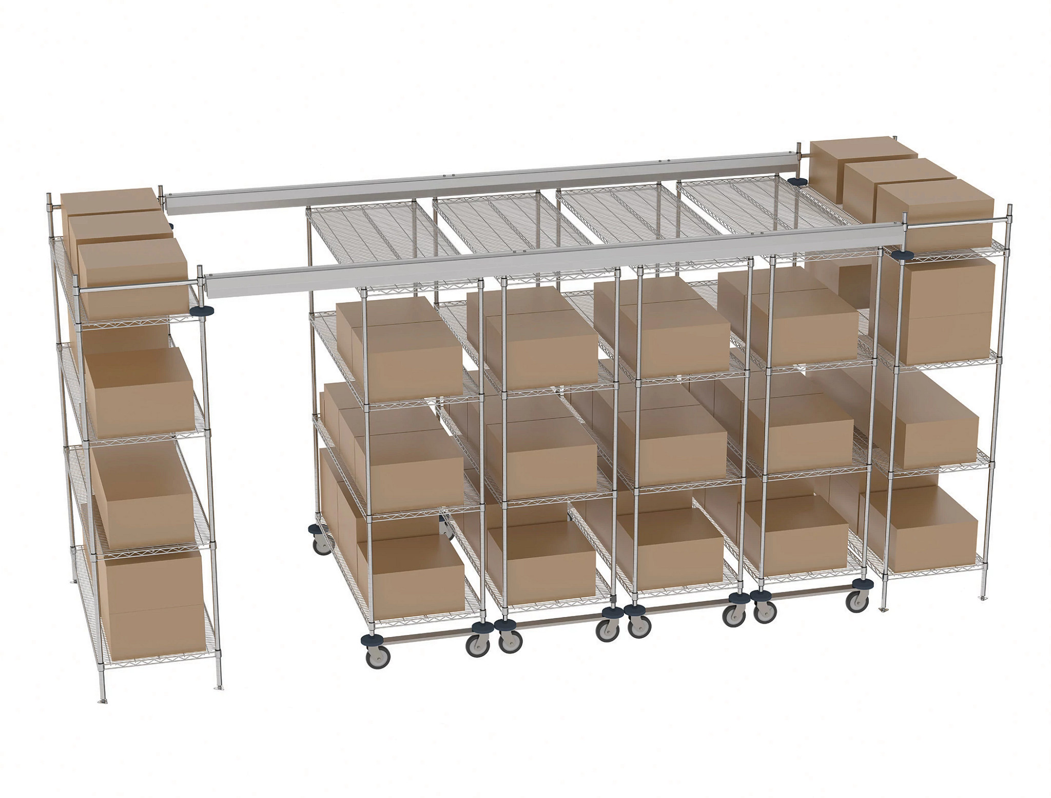 Metro Overhead Track High-Density Shelving System for 16 ft. Spaces ...