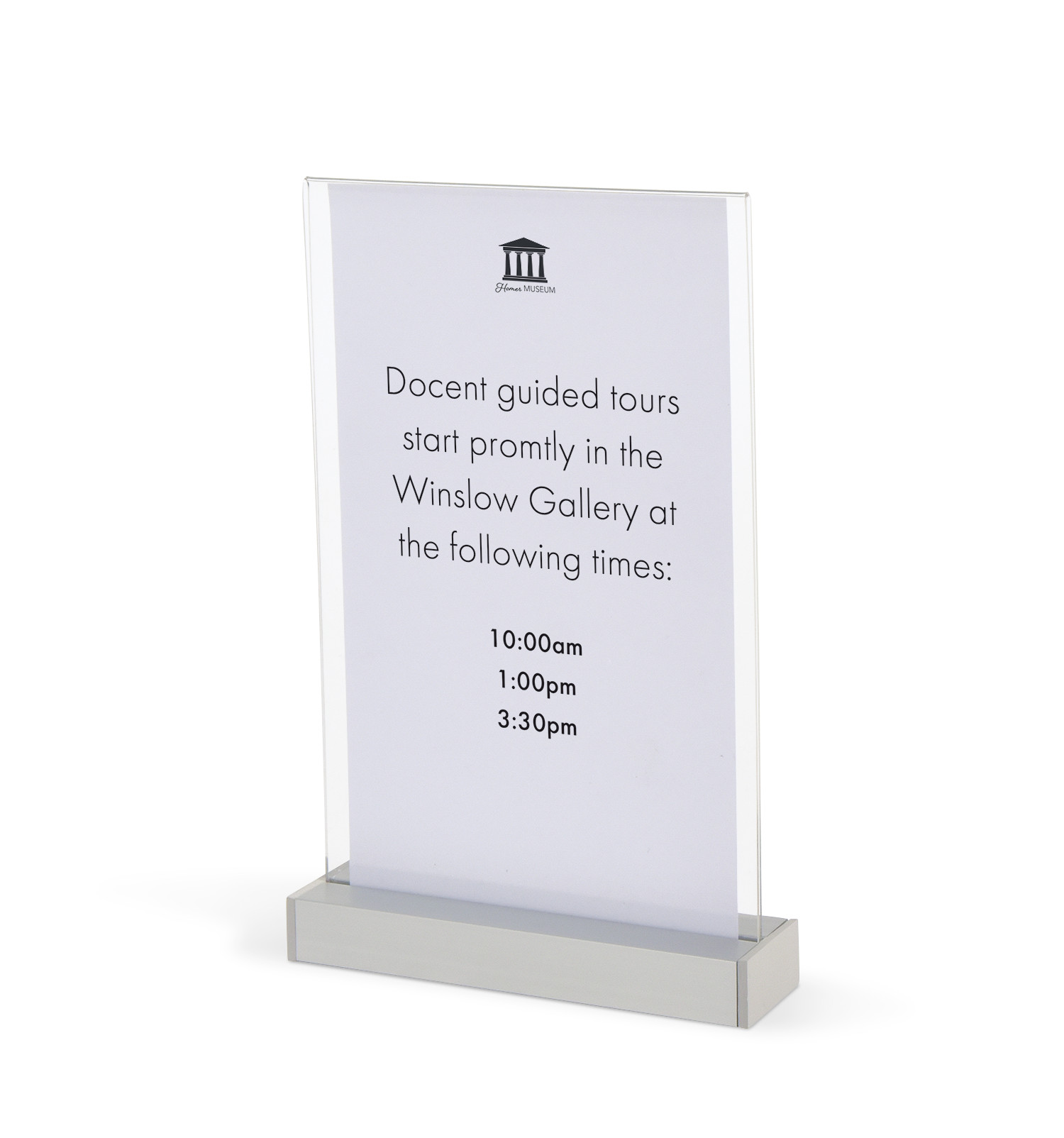 Acrylic Double-Sided Tabletop Sign Holder with Block Base | Sign Stands ...
